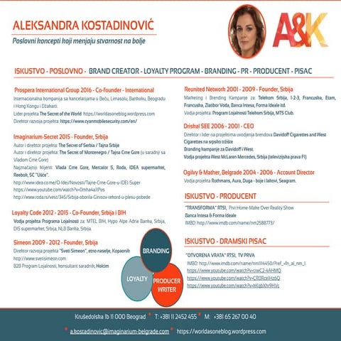 ALEKSANDRA KOSTADINOVIC CV | PDF