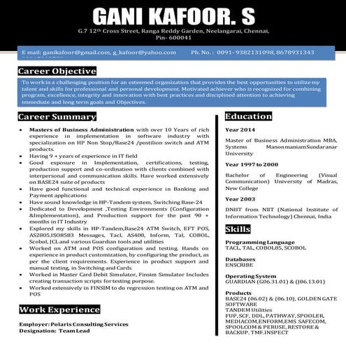 Gani Kafoor cv | PDF