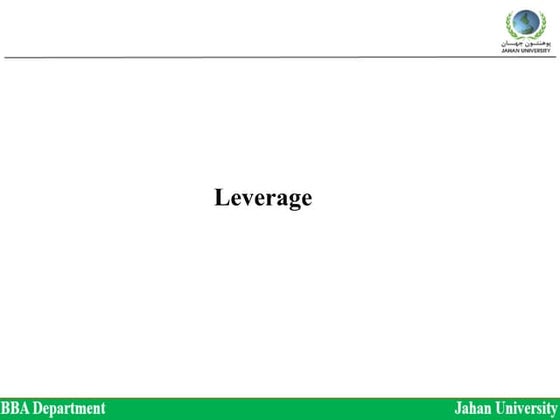 UNIT 3 CAPITAL STRUCTURE THEORY AND LEVERAGE ANALYSIS | PPTX | Stocks and Bonds | Personal Investing