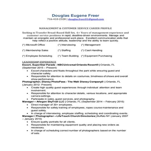 Douglas Eugene Freer Resume | DOCX