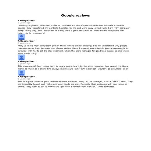 Google reviews | PDF