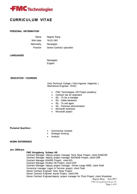 CV_Bjoern_Schoeneberger | DOCX | Civil Engineering Industry | Industries