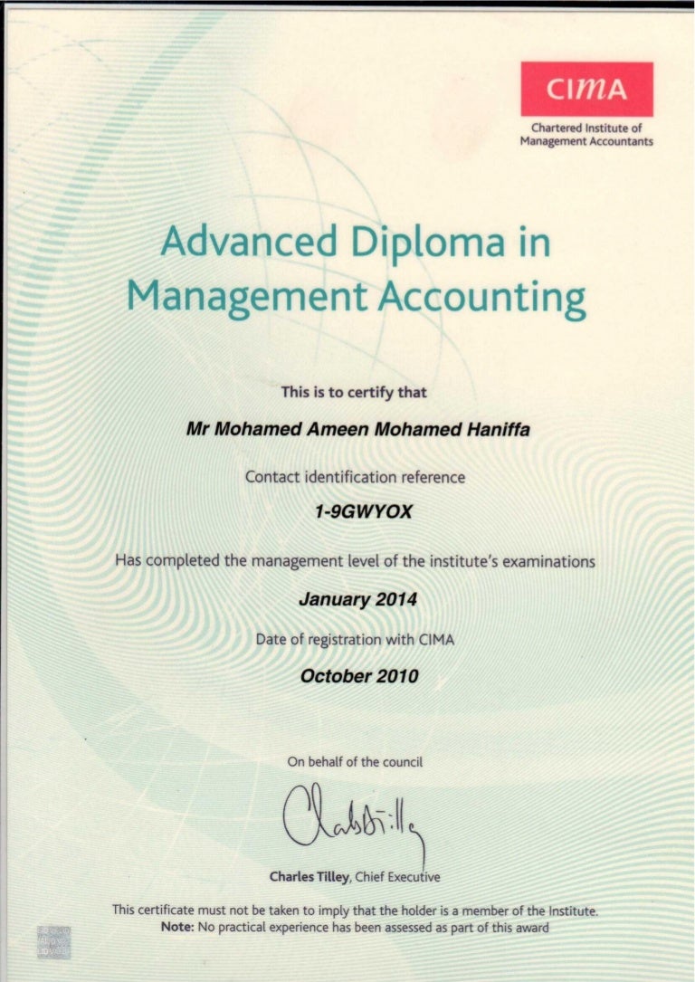 10 CIMA Managerial Certificate 10-cima-managerial-certificate