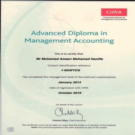10. CIMA - Managerial Certificate | PDF