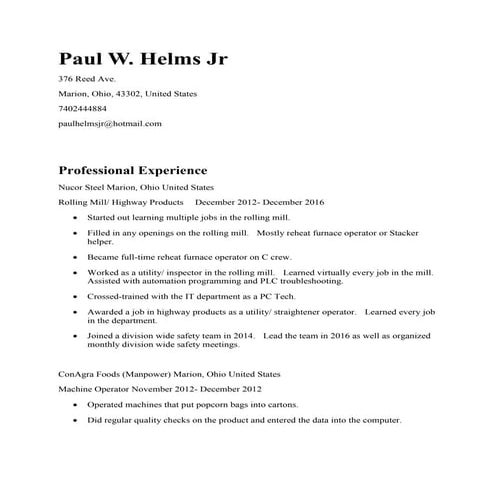 Brad's resume | DOCX