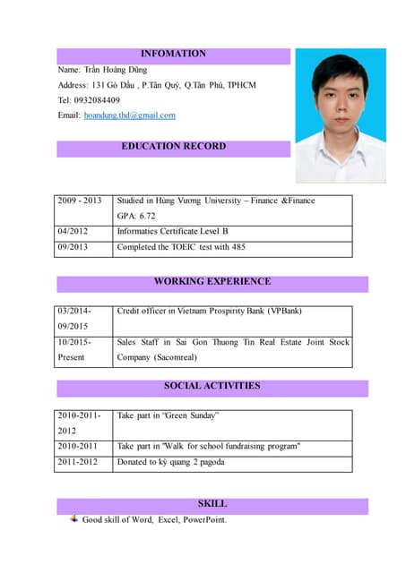 Benjamin CV 1 | DOCX | Business Administration | Business