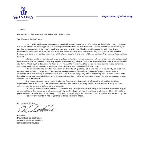 Recommendation Letter [Dem] | PDF
