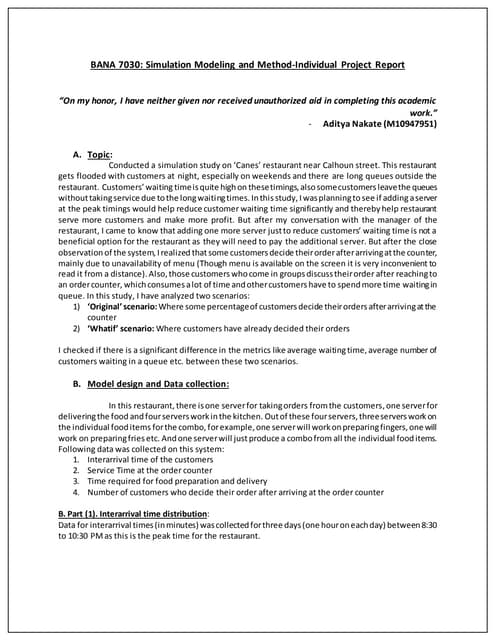 Simulation Project Report | DOCX | Grocery Shopping | Shopping