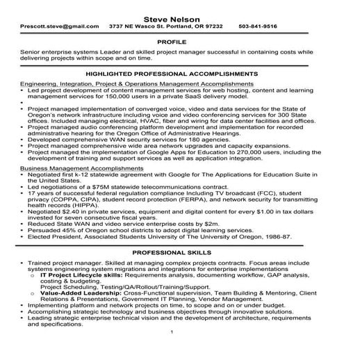 SteveNelsonCurrentResume | PDF