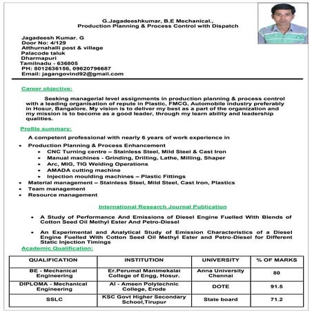 JAGADEESH KUMAR.G, CURRENT-CV- | PDF
