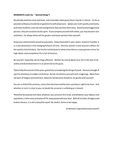 Desiderata | PPTX