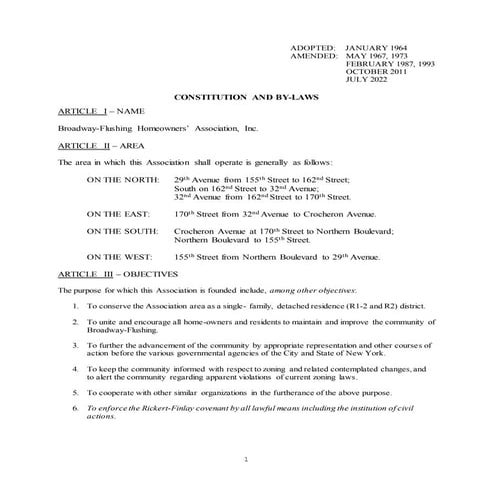 Apartment Association Byelaws Template | DOC