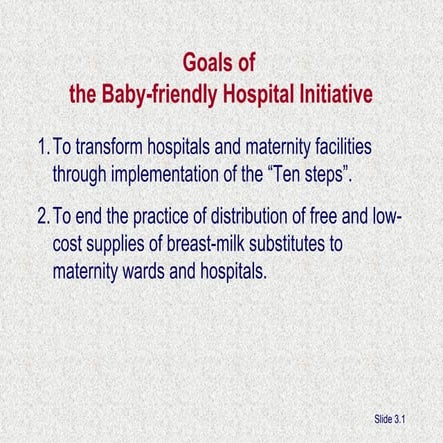 Baby Friendly Hospital Initiatives (BFHI) | PDF