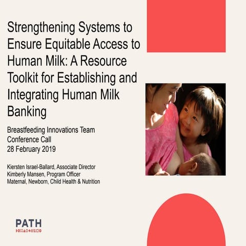 Launch of Resource Toolkit for Establishing and Integrating Human Milk ...