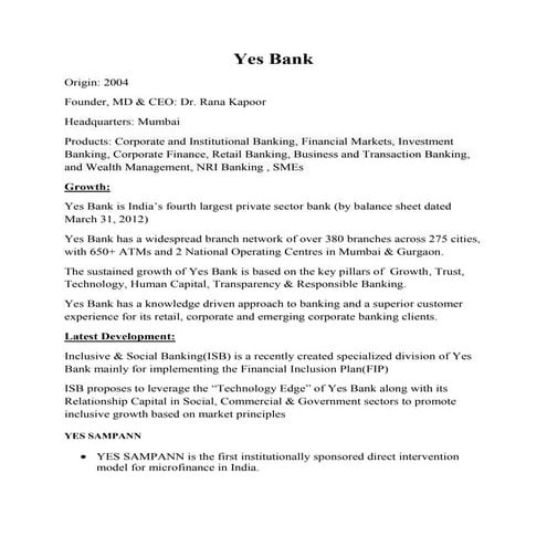 Yes bank presentation | PPTX