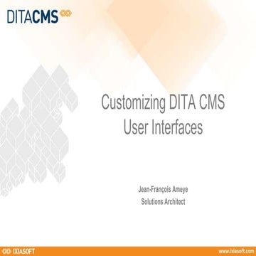 Customizing DITA CMS User Interface | PPTX | Computing | Technology & Computing