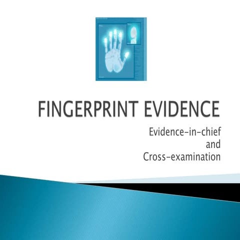 Leading Fingerprint Evidence in Trinidad and Tobago | PPT