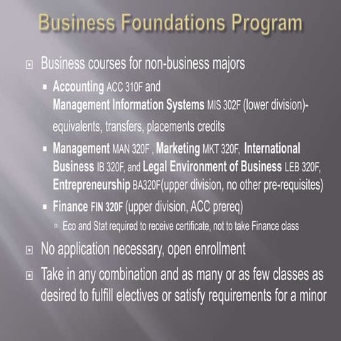 Business Foundations Program | PPTX