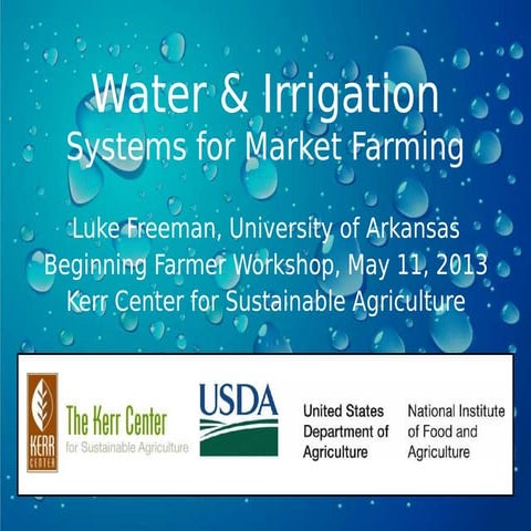 Water & Irrigation Systems for Market Farming | PDF