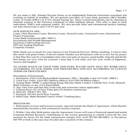 Bg.sblc procedure & guide | PDF