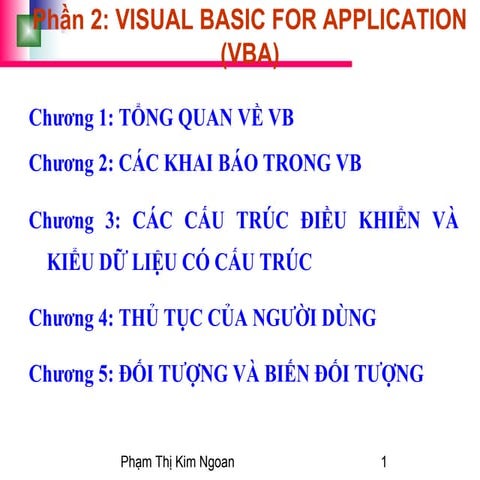Bài giảng ACCESS - VBA | PPT