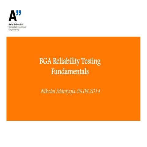BGA Reliability Testing Fundamentals | PPTX