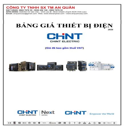 Bảng giá thiết bị điện Chint 06 - 2020 | PDF