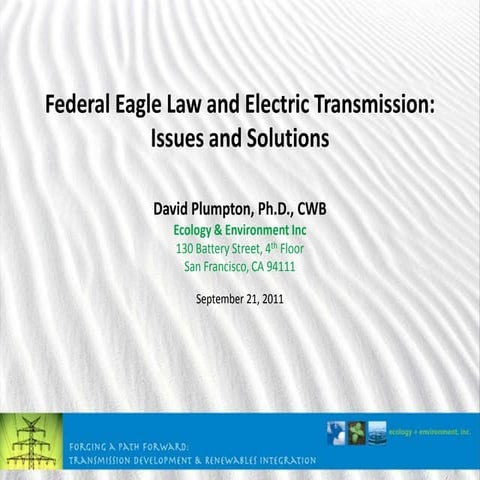 Eagle Regulations and Energy Generation and Transmission | PPT