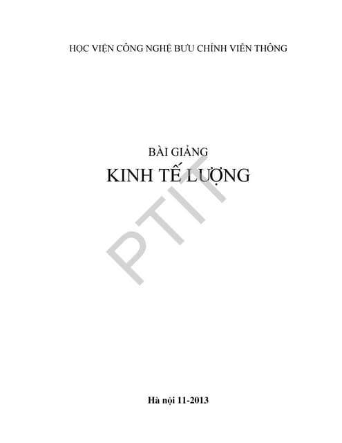 Tổng kết công thức kinh tế lượng ( kinh te luong) | PDF