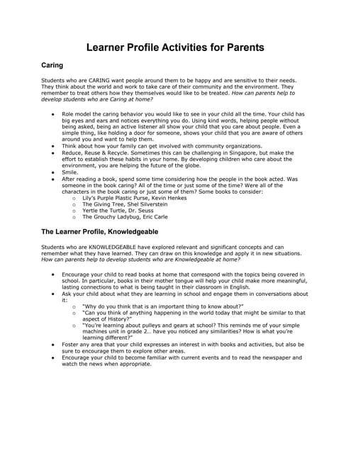 Ib learner profile | PPTX