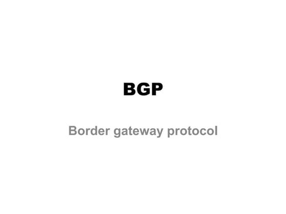 BORDER GATEWAY PROTOCOL | PDF | Computer Networking | Computing