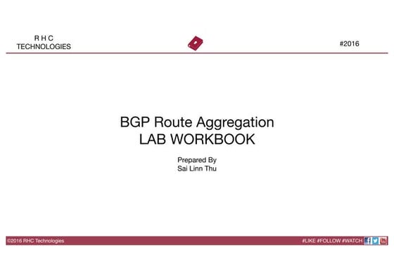 IS-IS Routing Lab WorkBook | PPT
