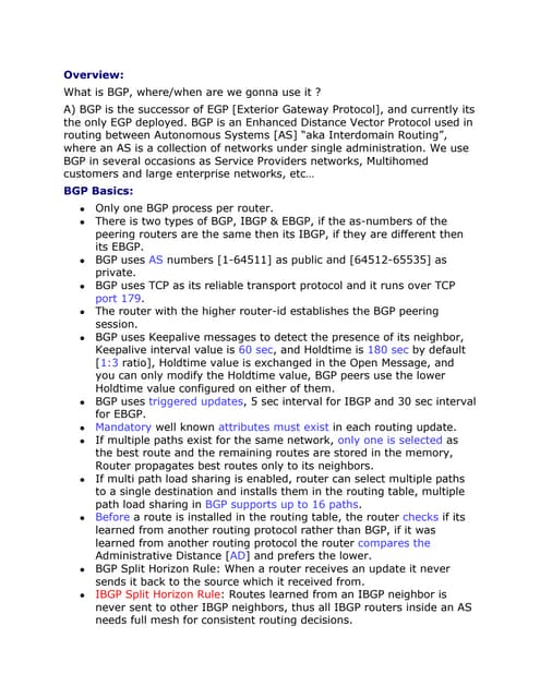 How BGP Works | PDF | Computer Networking | Computing