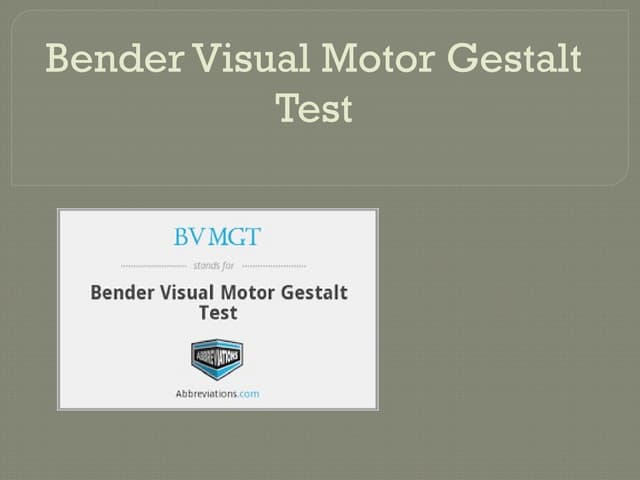 Bender gestalt test | PPTX