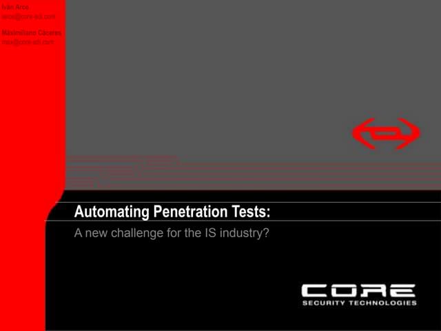 Automating Penetration Tests Ppt 0984