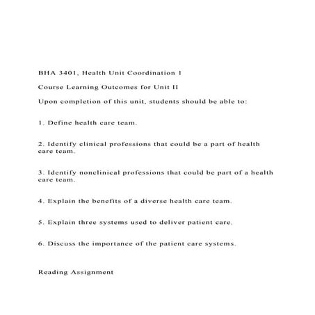 Health Care Team & Patient Systems | PDF