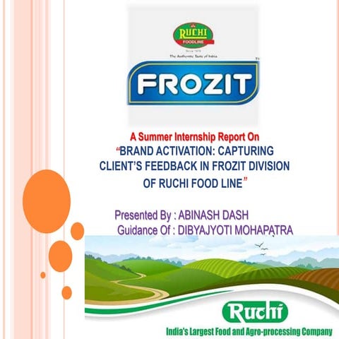 A presentation on Ruchi food line : Frozit brand activation | PPTX