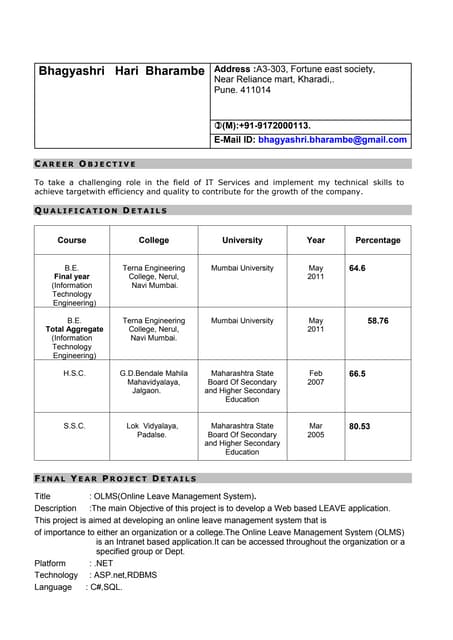 Wipro resume | DOCX