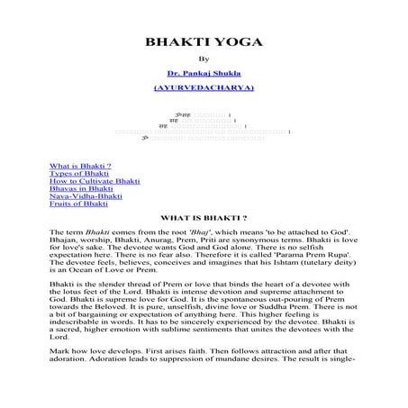 Bhakti yoga | DOCX | Hinduism | Religion & Spirituality