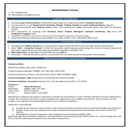 Bharadwaj tulasi resume | PDF