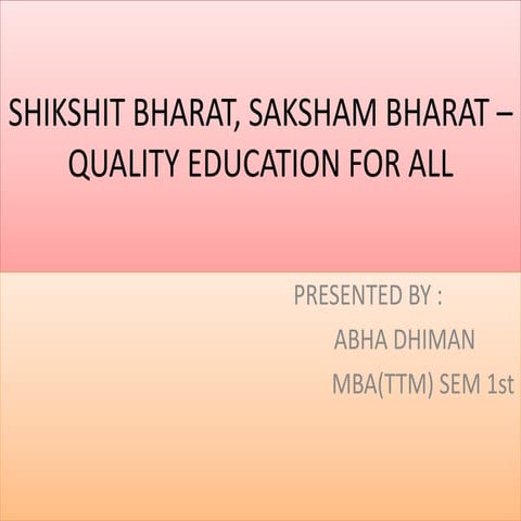 is bharat shikshit or saksham | PPTX