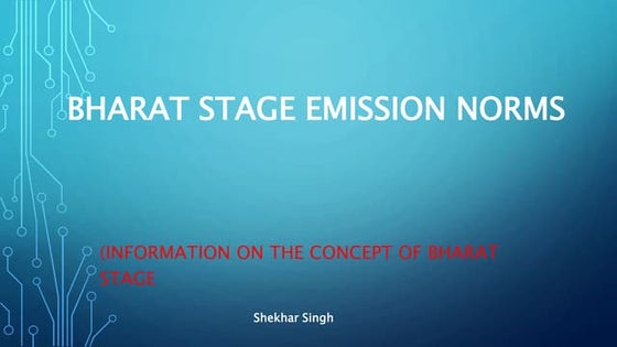 Bharath stage emission control | PPTX