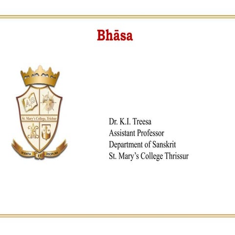 Sanskrit:Bhasa | PPTX