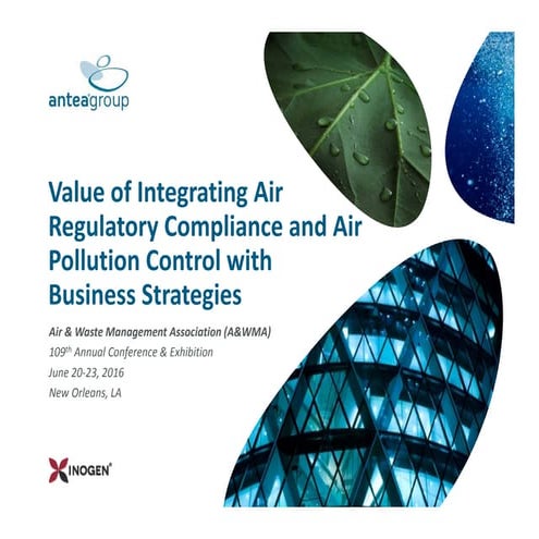 Value of Integrating Air Regulatory Compliance and Air Pollution ...