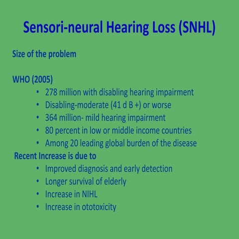Sensorineural hearing loss | PPTX