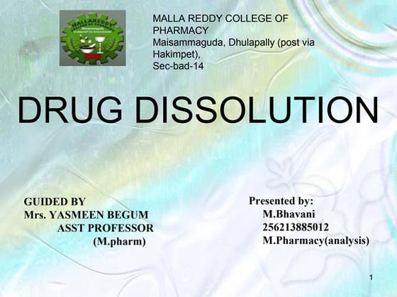 Different theory of drug dissolution | PPTX