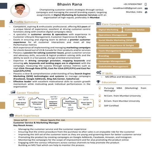 Bhavin resume for tcs and other firms... | PDF