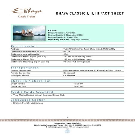 Bhaya Classic i ii iii Factsheet | PDF