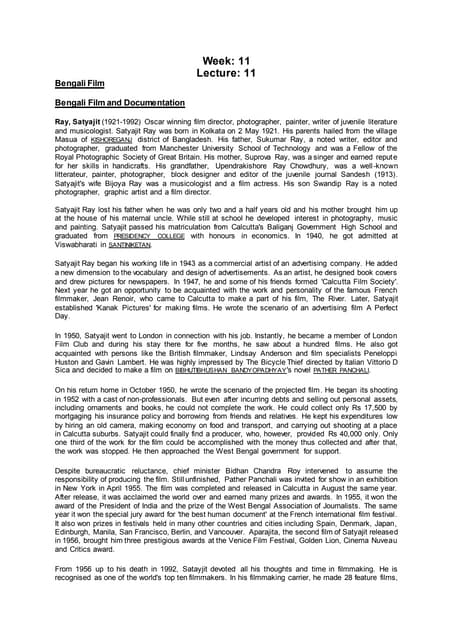 Satyajit Ray- Filmmaker | PPTX