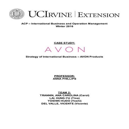 International Business Strategy_AVON_Report | DOCX